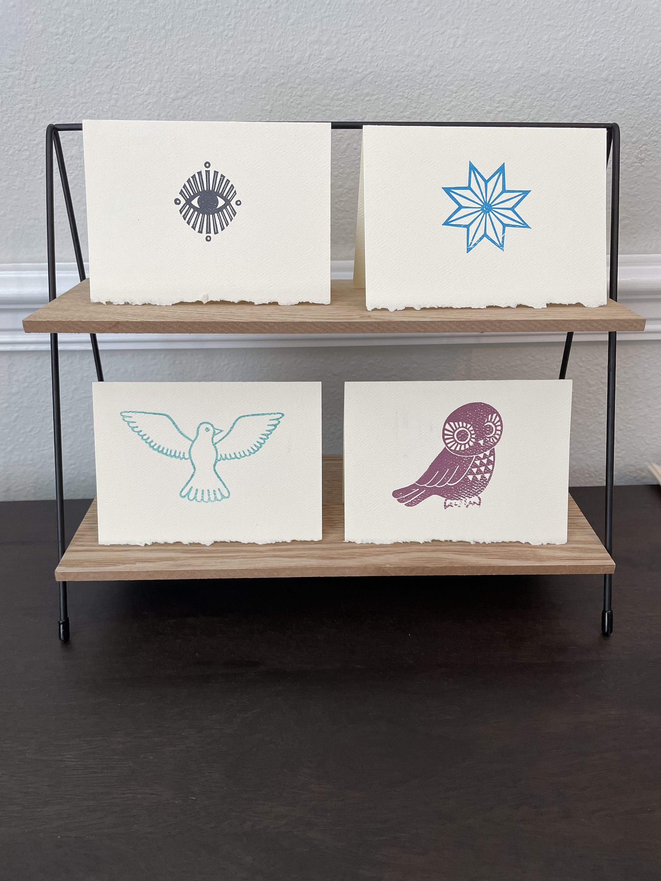 Hand Stamped Note Cards | Set of 10 | Folded Note Cards | Everyday ...