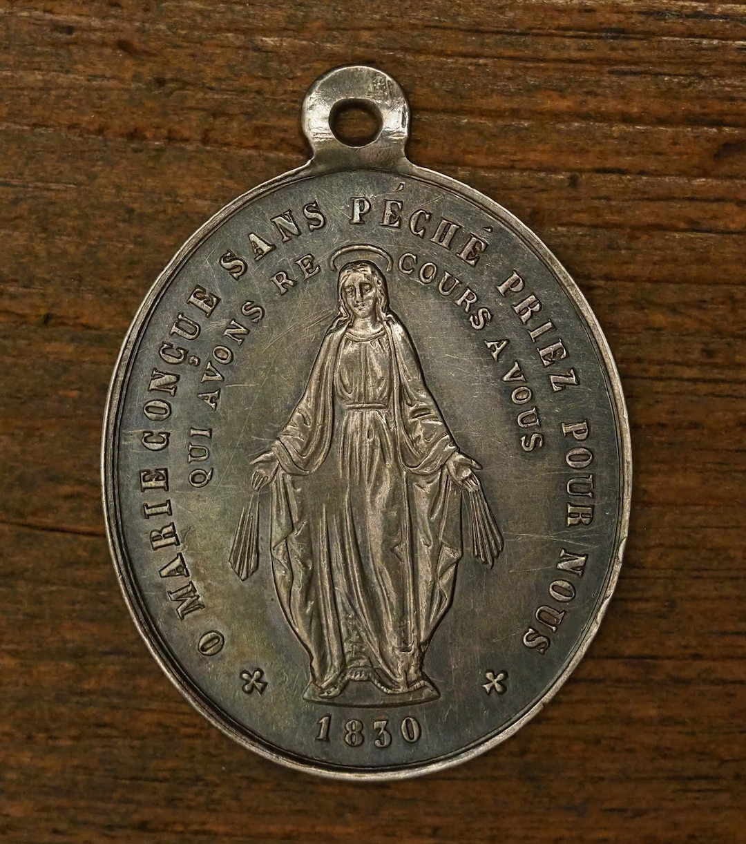 Antique Hall Marked Silver Religious Miraculous Nun Medal Pendant 8 Dec ...