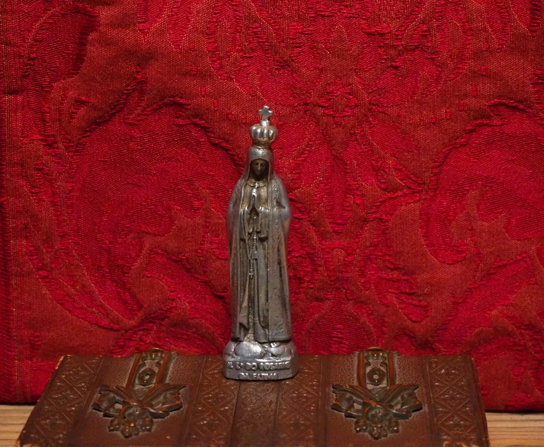 Antique Detailed Religious Silver Look Statue of Our Holy Lady of ...