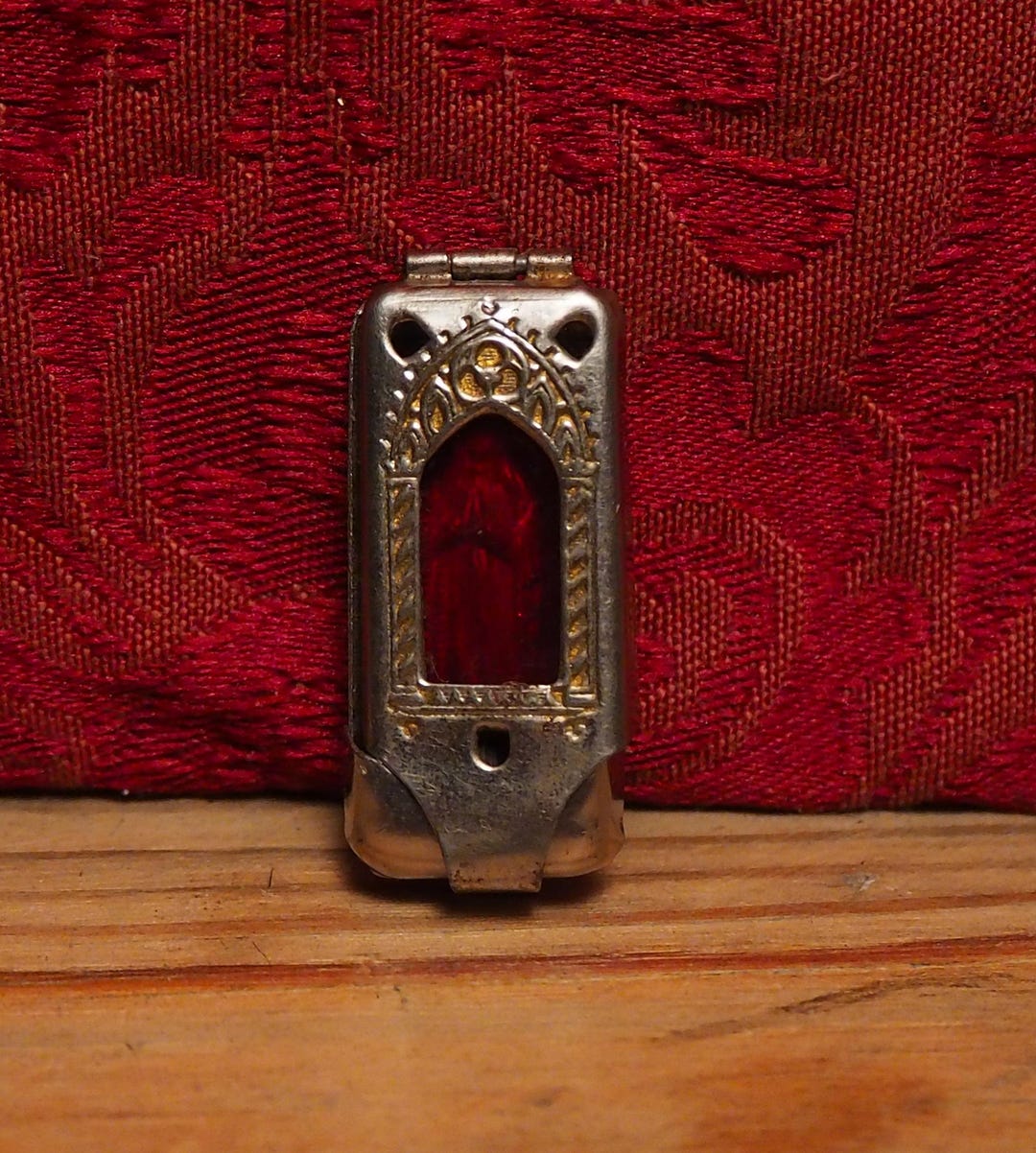 Antique Pocket Shrine With Miniature Statue of Our Holy Mother Mary of ...