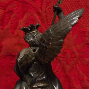 Antique Bronze Look Statue of Saint Guardian Angel Michael Fighting the ...