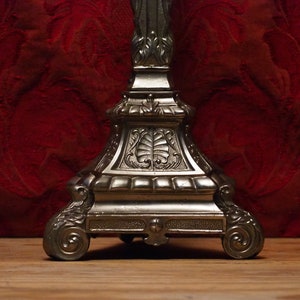 Antique French Religious Silver Look Altar Crucifix Cross Baroque Style ...