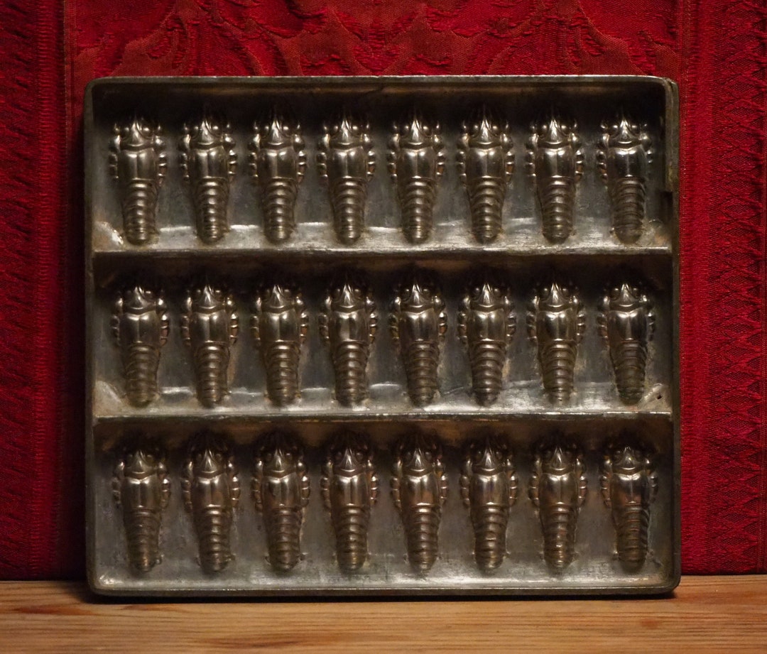 Antique Flat Mold Chocolate Mold of 24 X Little Lobster by Letang Paris ...