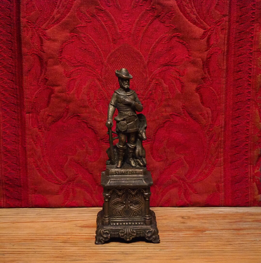 Antique Silver Look Detailed Religious Statue of Saint Hubert With Holy ...