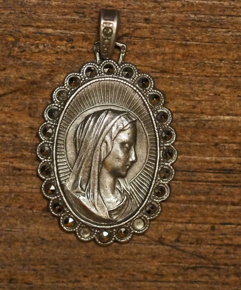 Antique Hallmarked Silver Religious Medal Pendant With - Etsy