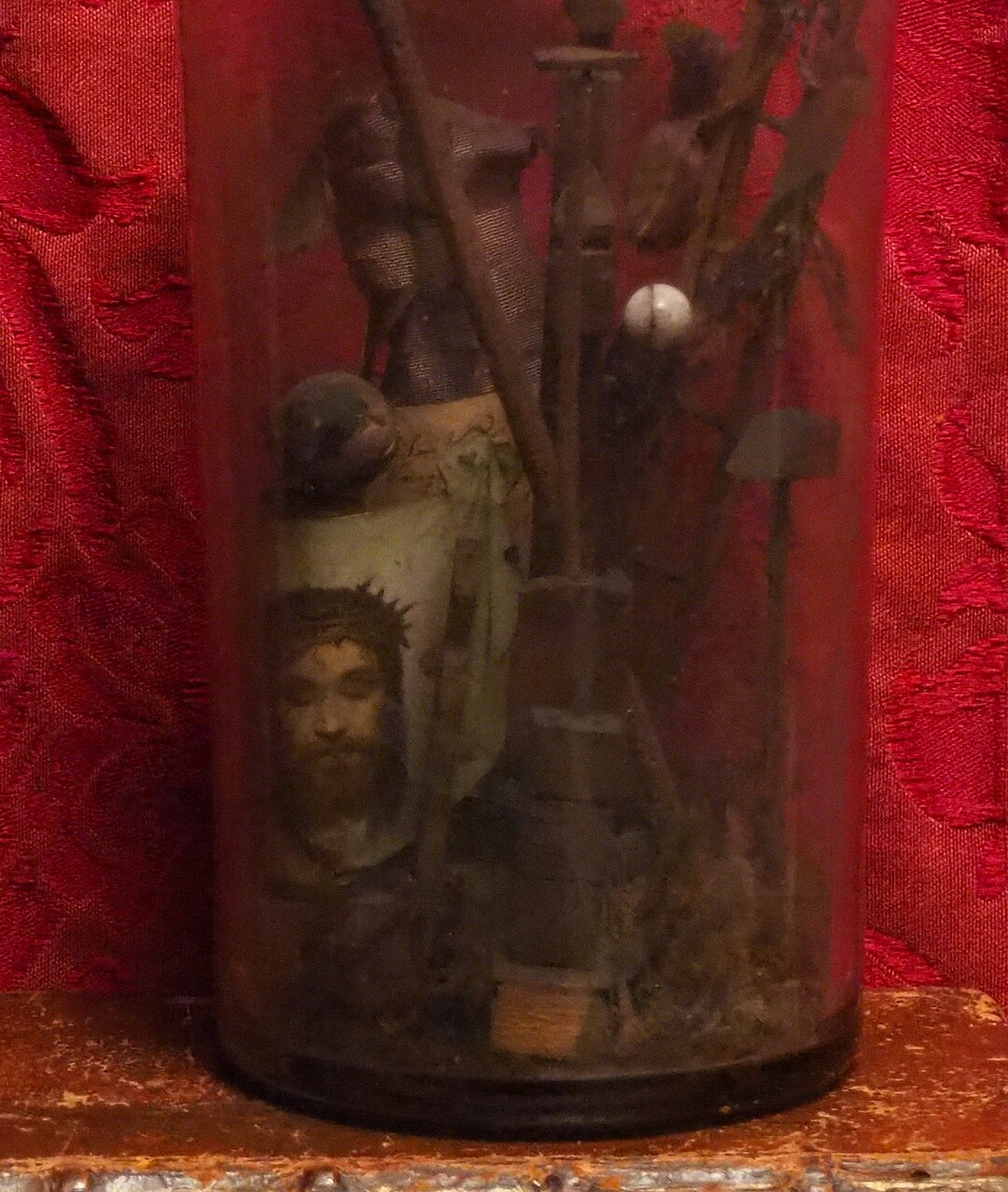 Antique Handmade Bottle Whimsys Relic Veronica's Veil of Jesus With ...