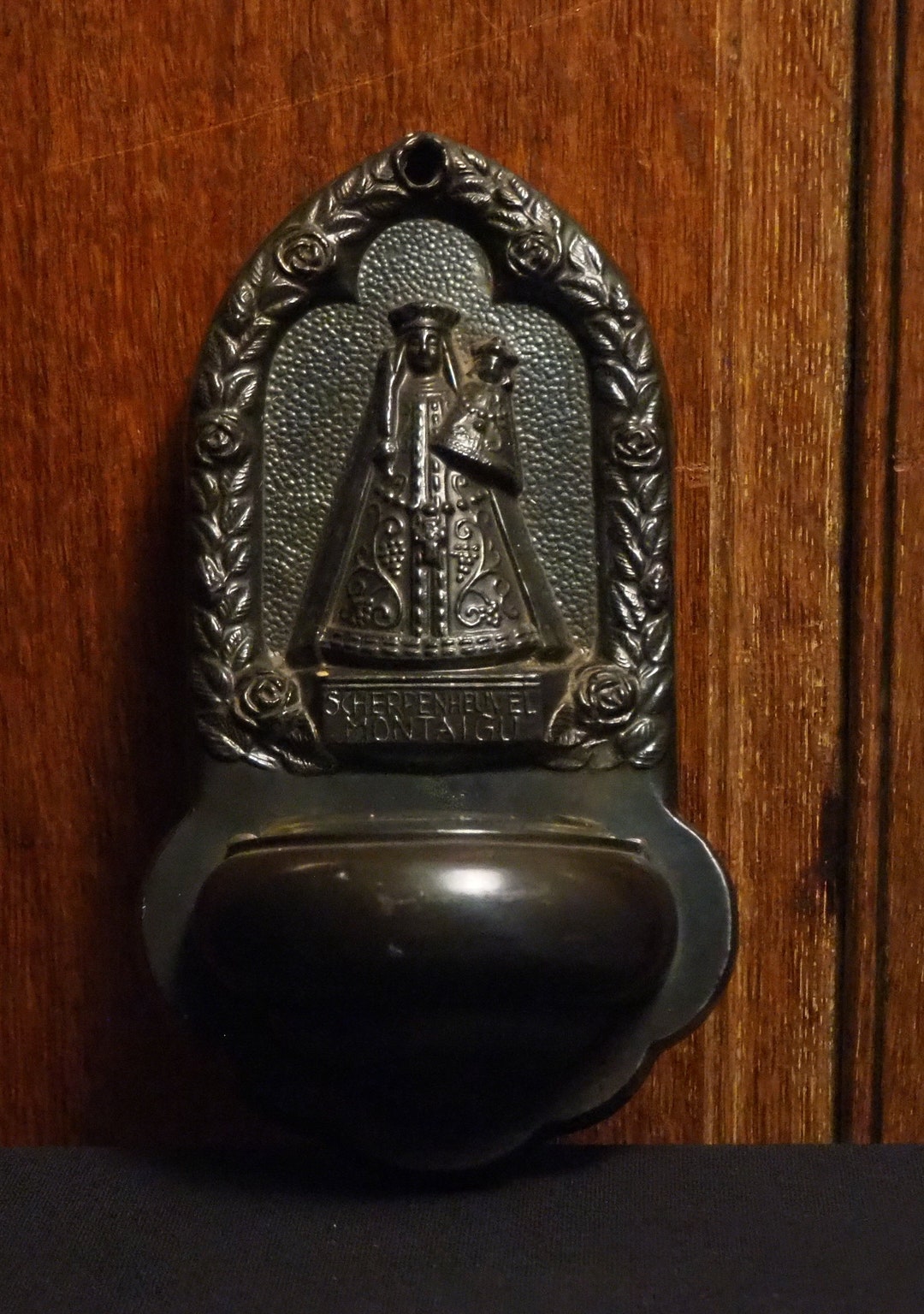 Antique Religious Holy Water Font Our Lady of Montaigu - Etsy