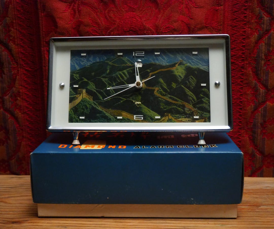 1960's One Vintage Shanghai Diamond Alarm Clock With the Great Wall of ...