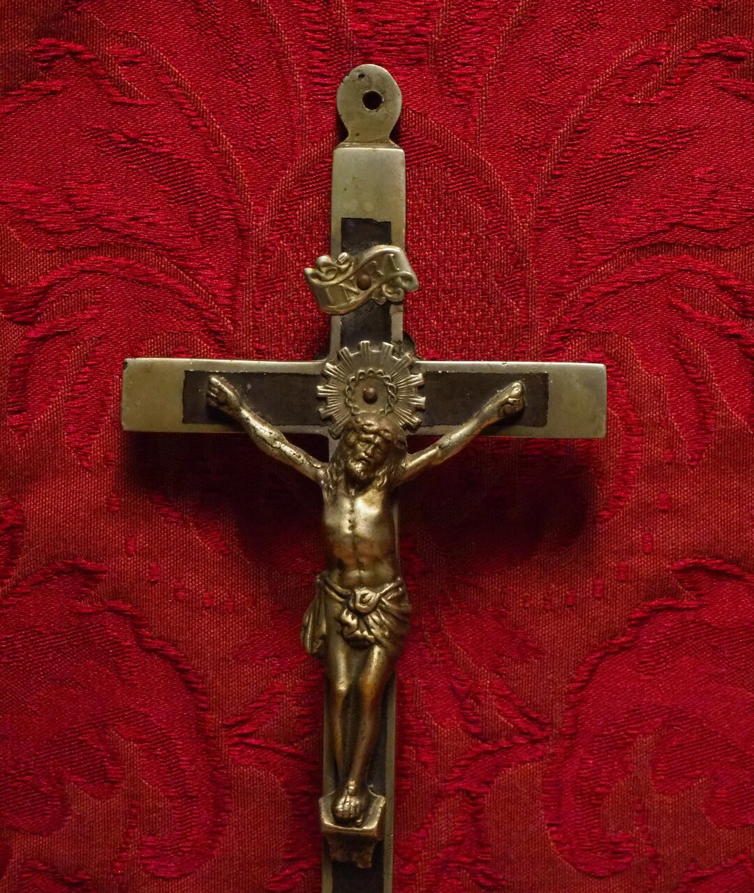 Antique Pectoral Religious Skull & Cross Bones Crucifix Pendant ...