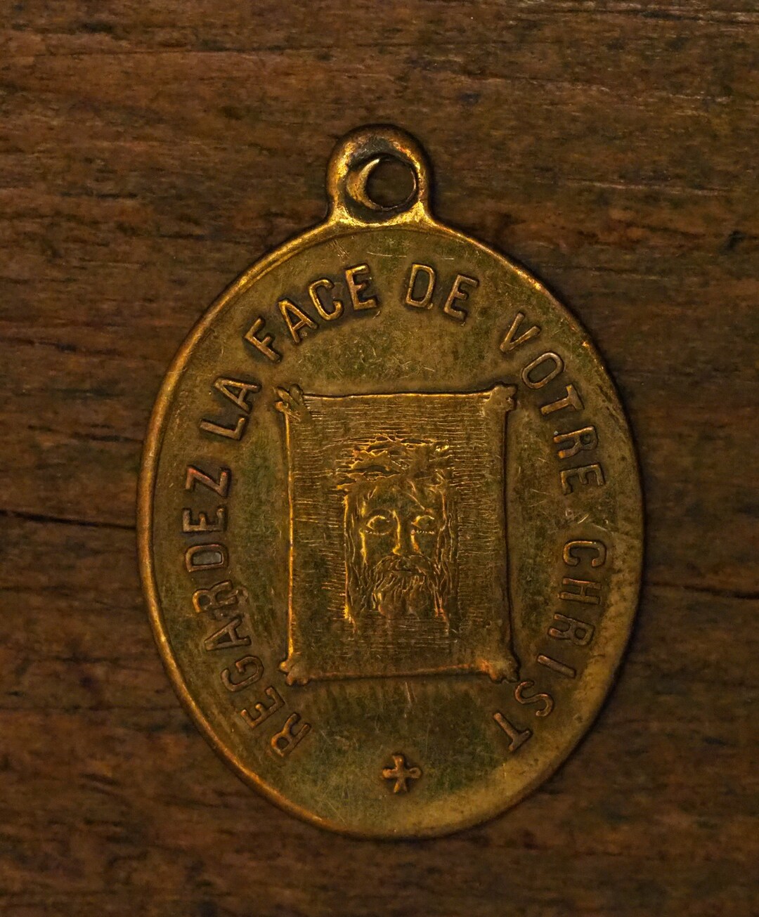 Antique Bronze Religious Medal Pendant Face of Jesus Veonica's Veil ...