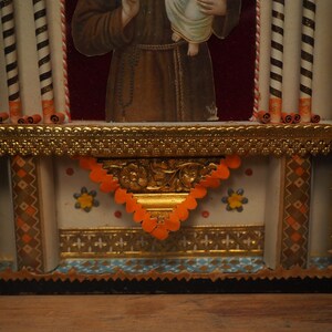 Antique Religious Wall Hanging Frame Behind Glass Monastery Work of ...