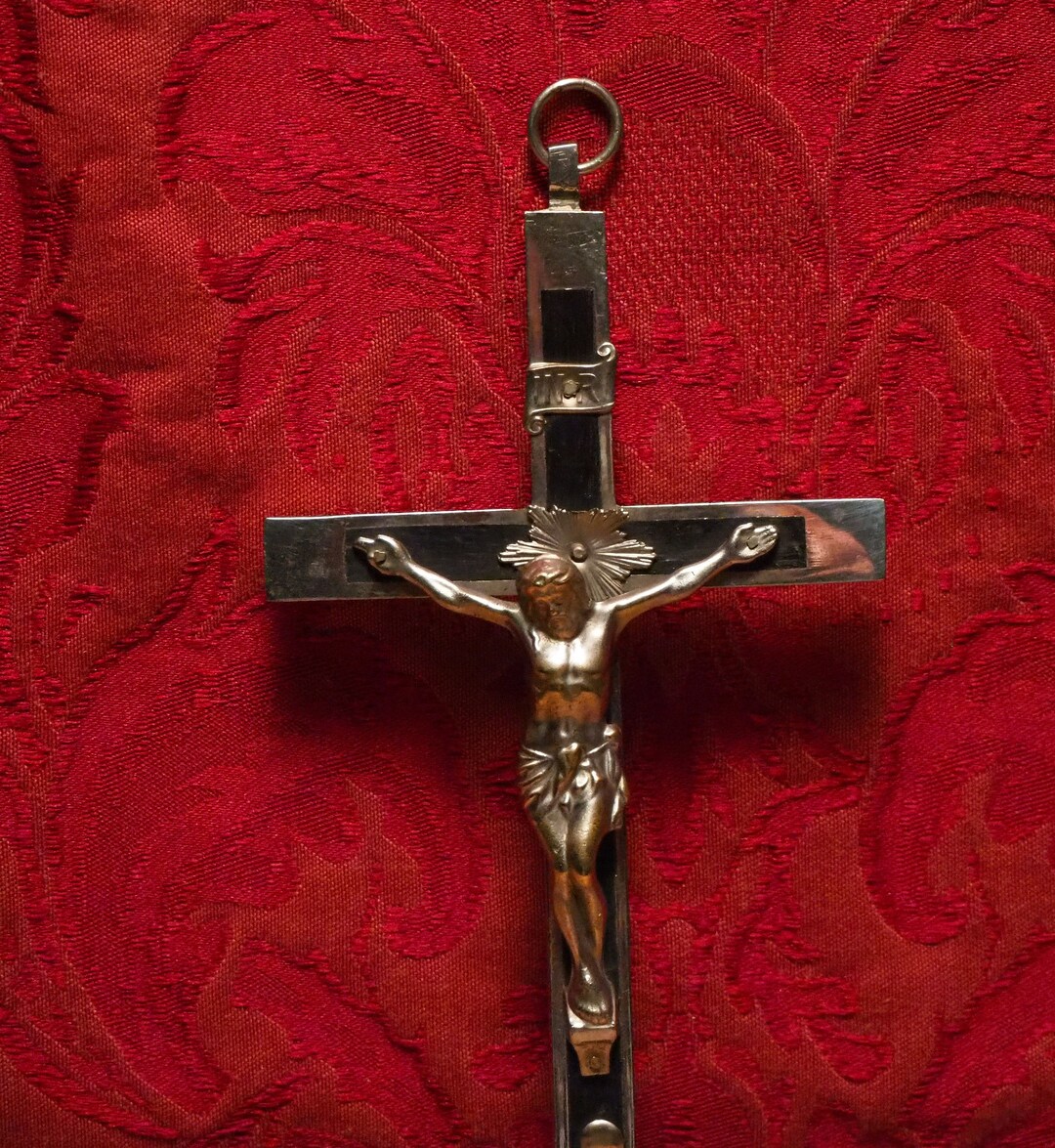 Antique Pectoral Religious Skull & Cross Bones Crucifix Pendant ...
