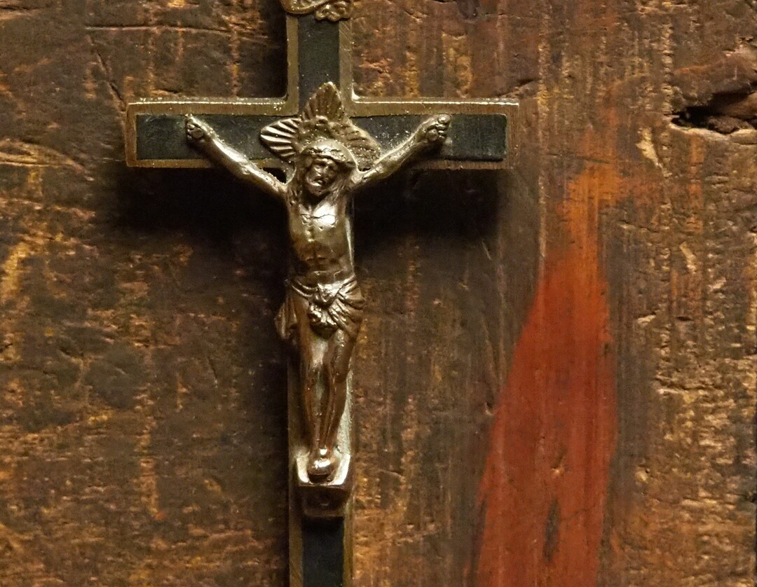 Antique Pectoral Religious Skull & Cross Bones Crucifix Pendant in ...