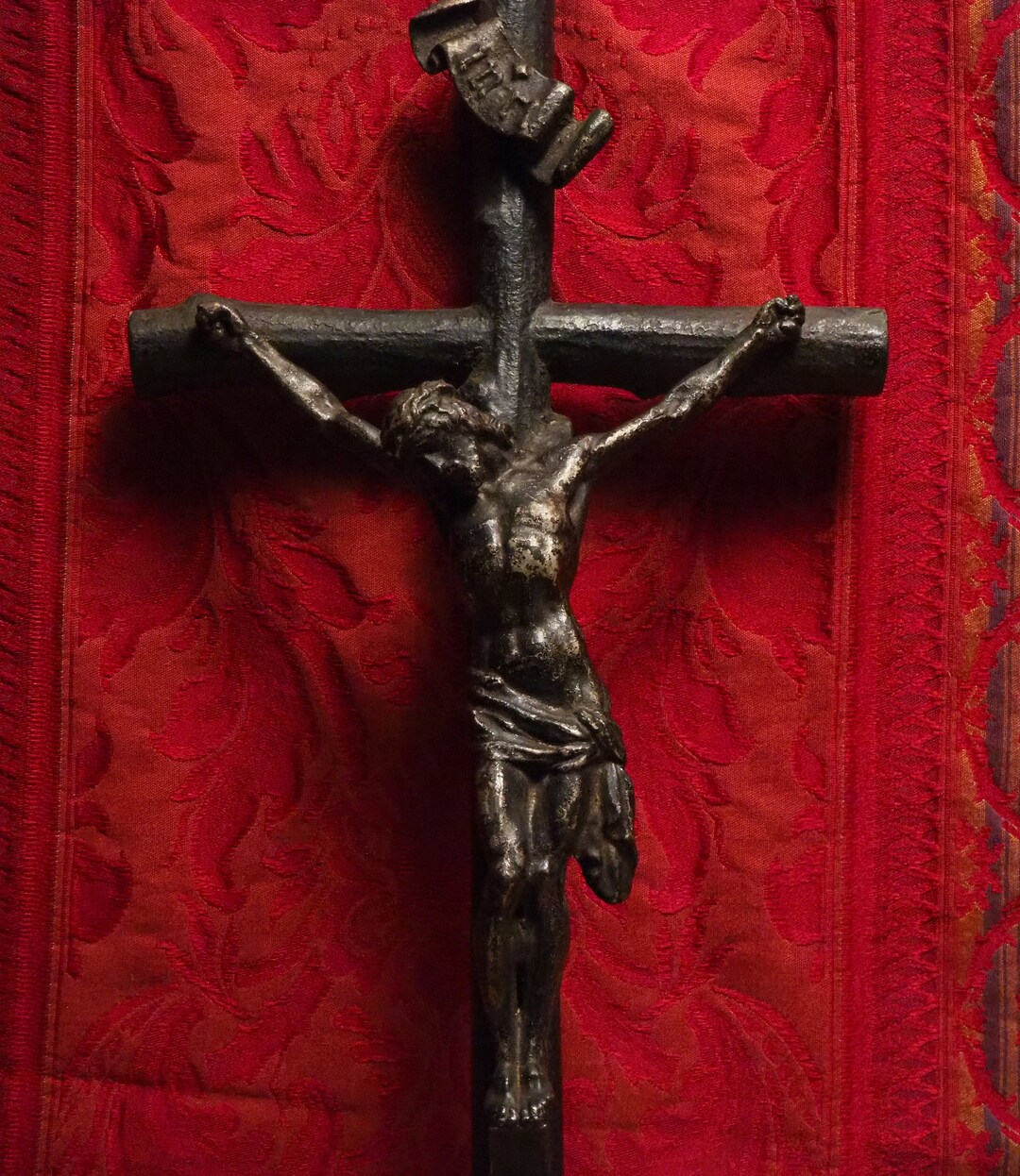 Antique Religious Cast Iron Crucifix Cross With a Four Nail Corpus of ...