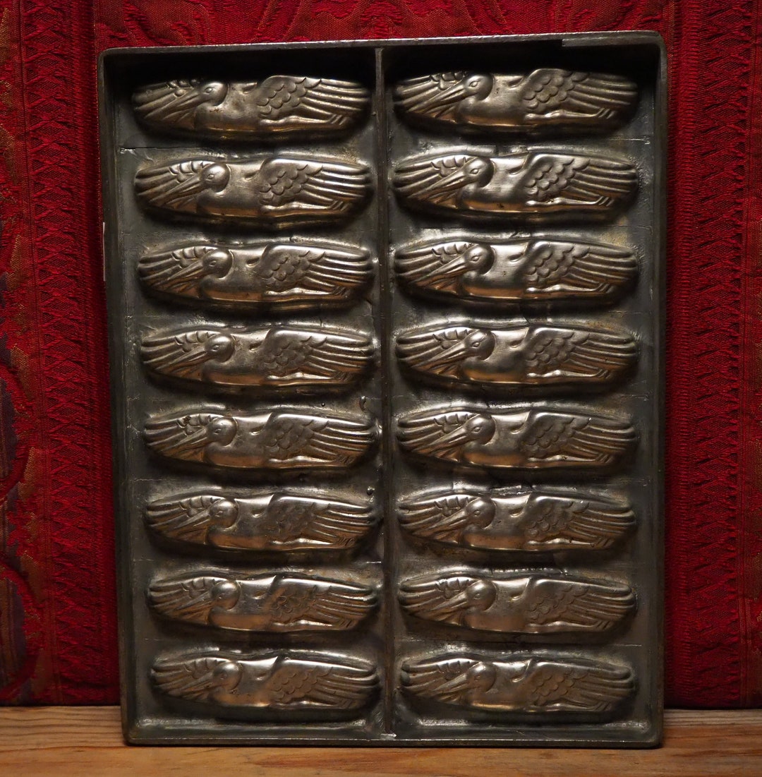 Antique Art Deco Flat Mold Chocolate Mold of 16 X Flying Stork by Anton ...