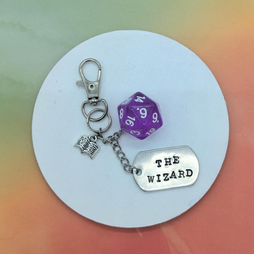 Dungeons and Dragons Wizard Keychain Bag Charm Accessory DND D20 Baldur ...