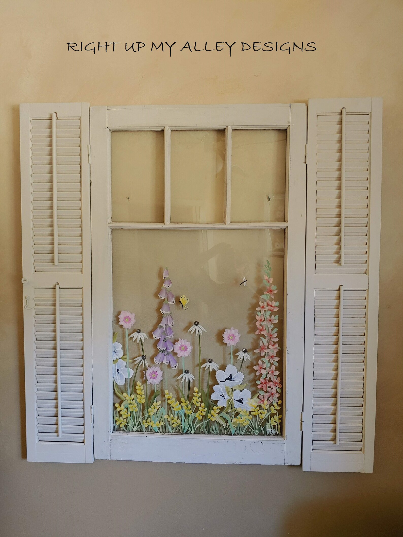 Sold Vintage Window Art Vintage Window Painting Old Window - Etsy