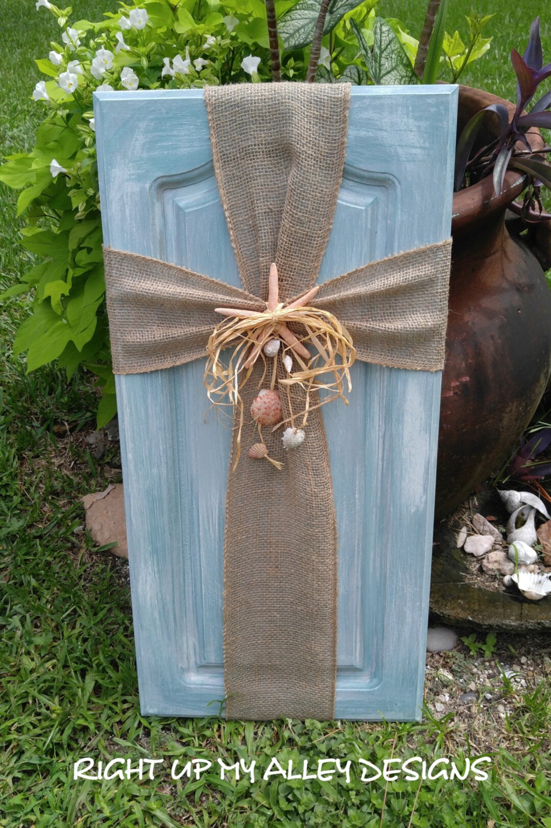 Burlap Cross,decorative Cross,coastal Wall Decor,shabby Chic,upcycled ...