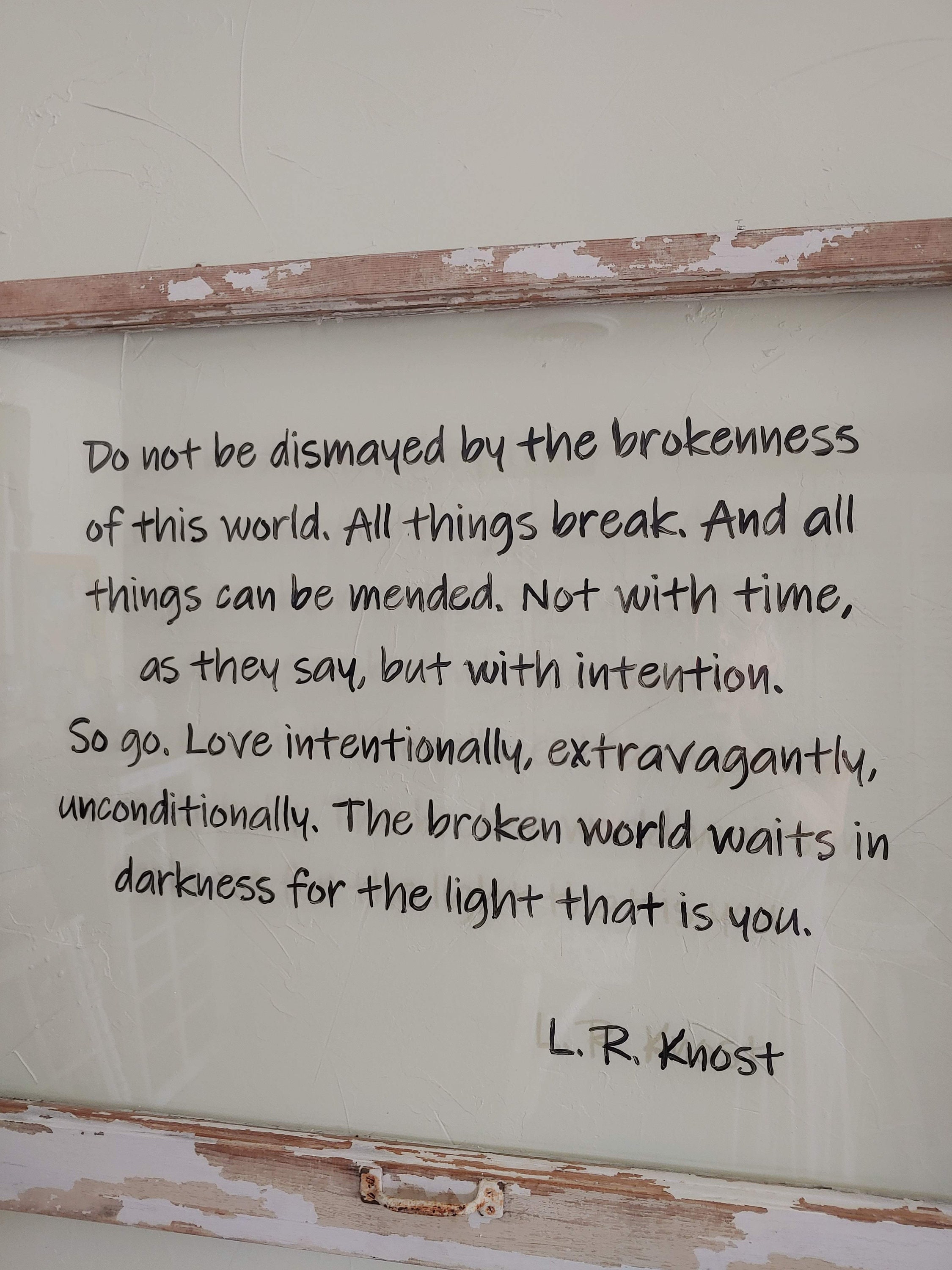 Painted Window Window Pane Art Window With Quote Window - Etsy UK