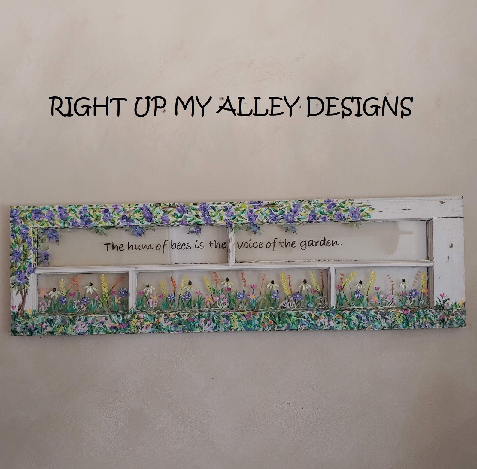 Window Art Window With Quote Window Pane Art Old Painted - Etsy