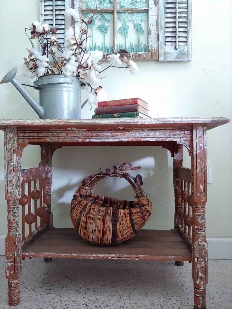 Rustic Small Table Primitive Table Accent Table FL Chippy - Etsy