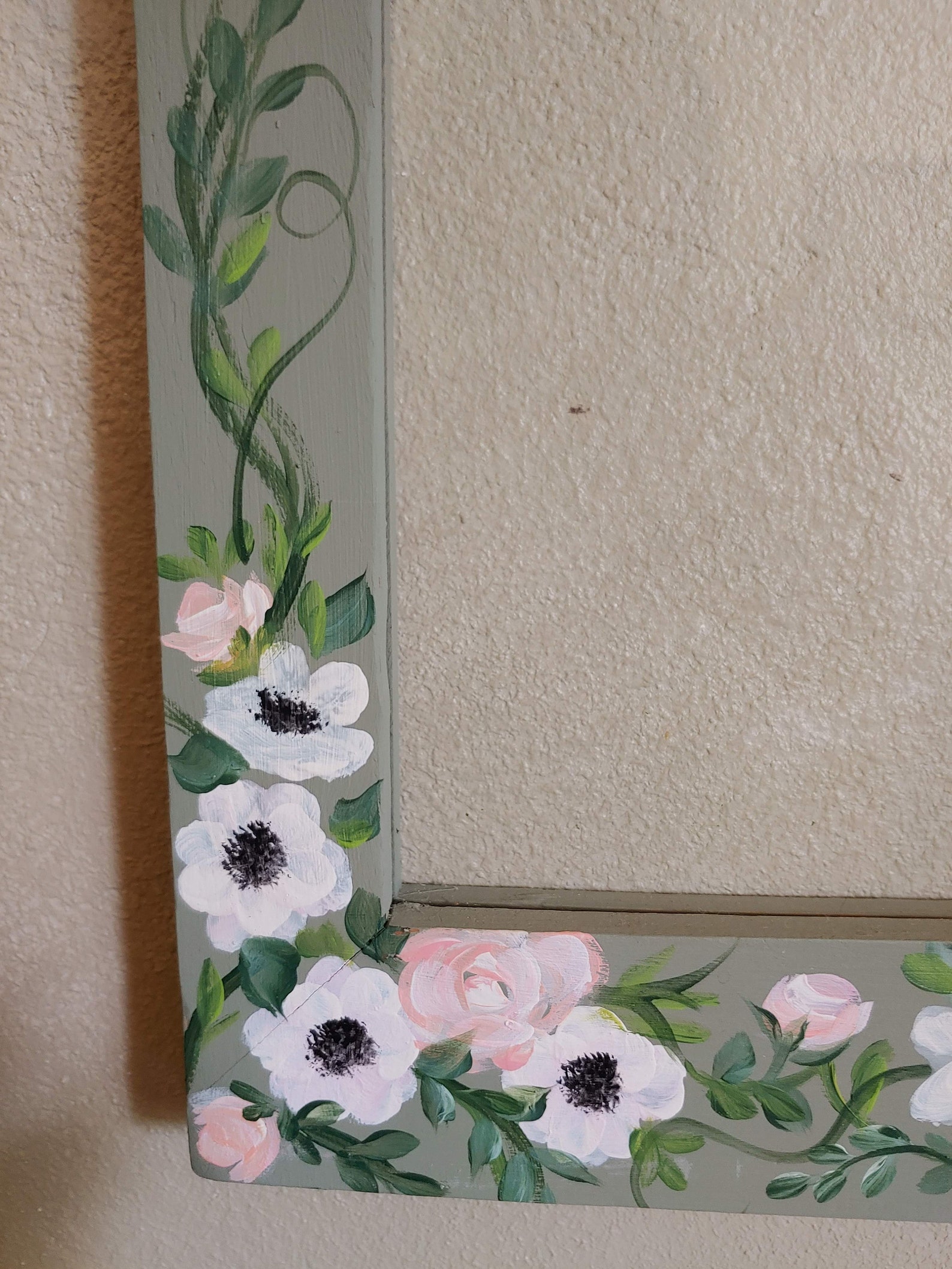 Painted Window Window Pane Art Floral Painted Window Peach - Etsy
