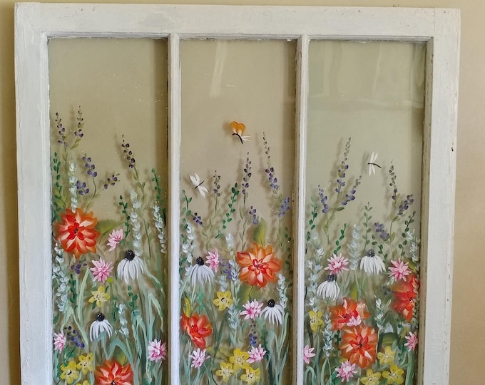 Vintage Window Art Vintage Window Painting Old Window Art - Etsy