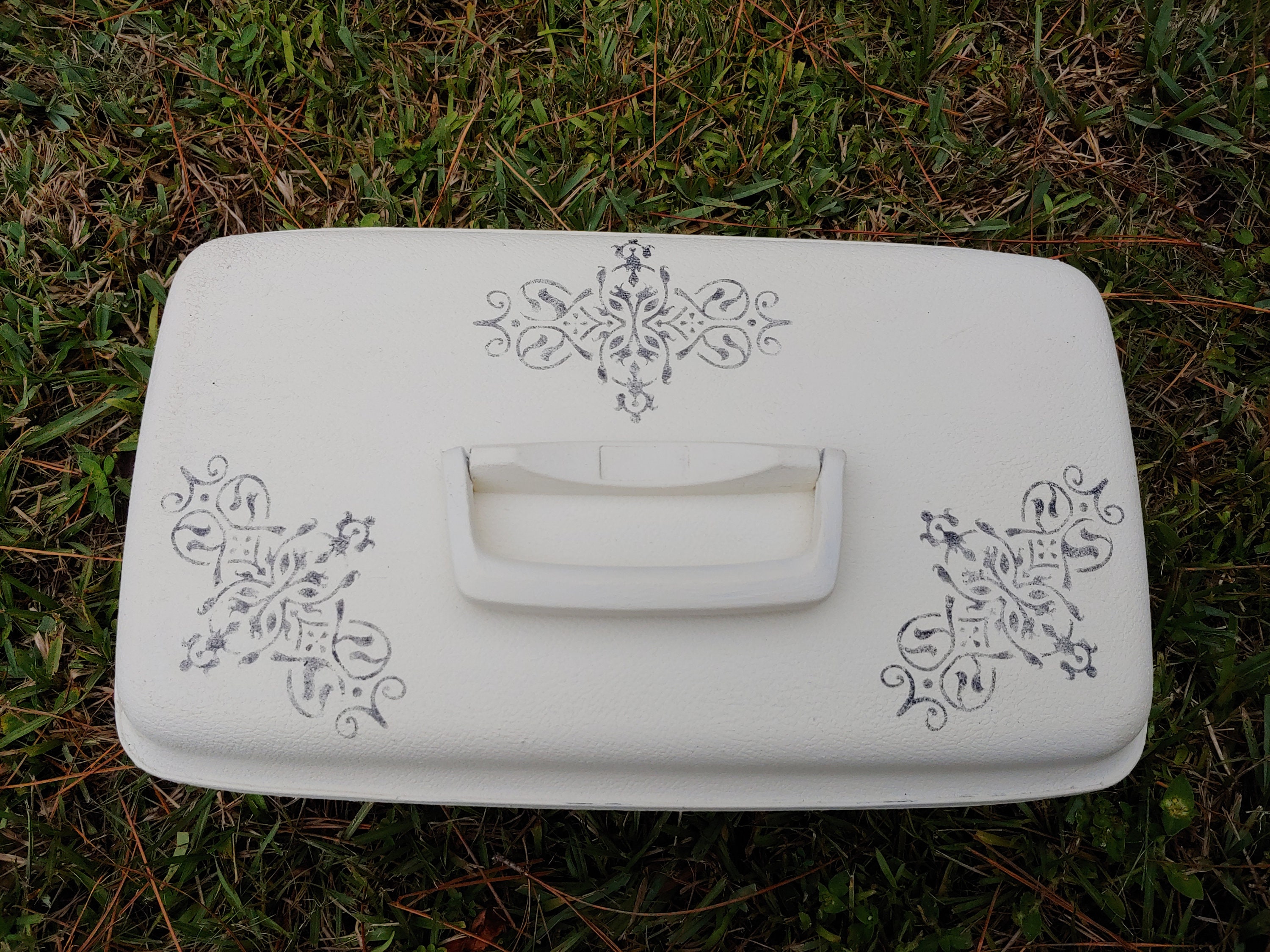 Vintage Luggage,painted Luggage,stenciled Luggage,french Stencils ...