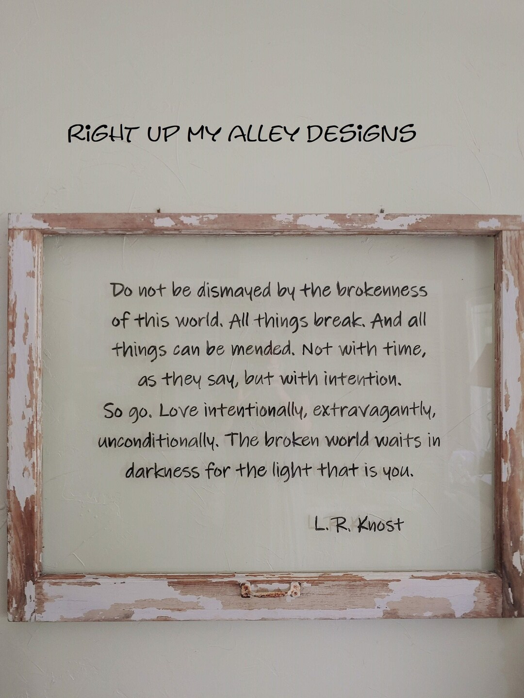 Painted Window, Window Pane Art, Window With Quote, Window Wall Art ...