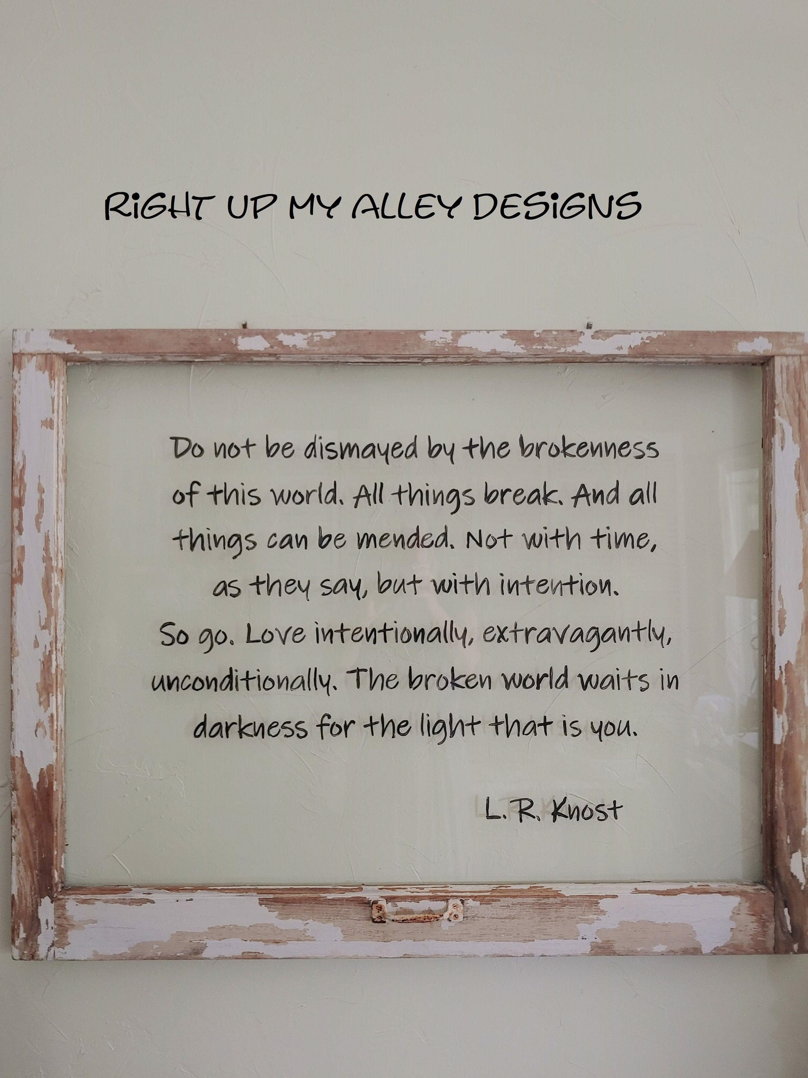 Painted Window Window Pane Art Window With Quote Window - Etsy UK