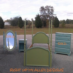 Night Stand,girls Bedroom Set,girls Bedroom Furniture, Blue and Green ...