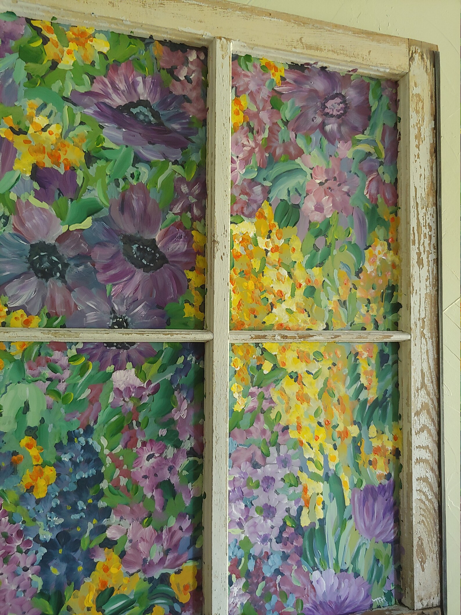 Vintage Window Art Vintage Window Painting Old Window Art - Etsy