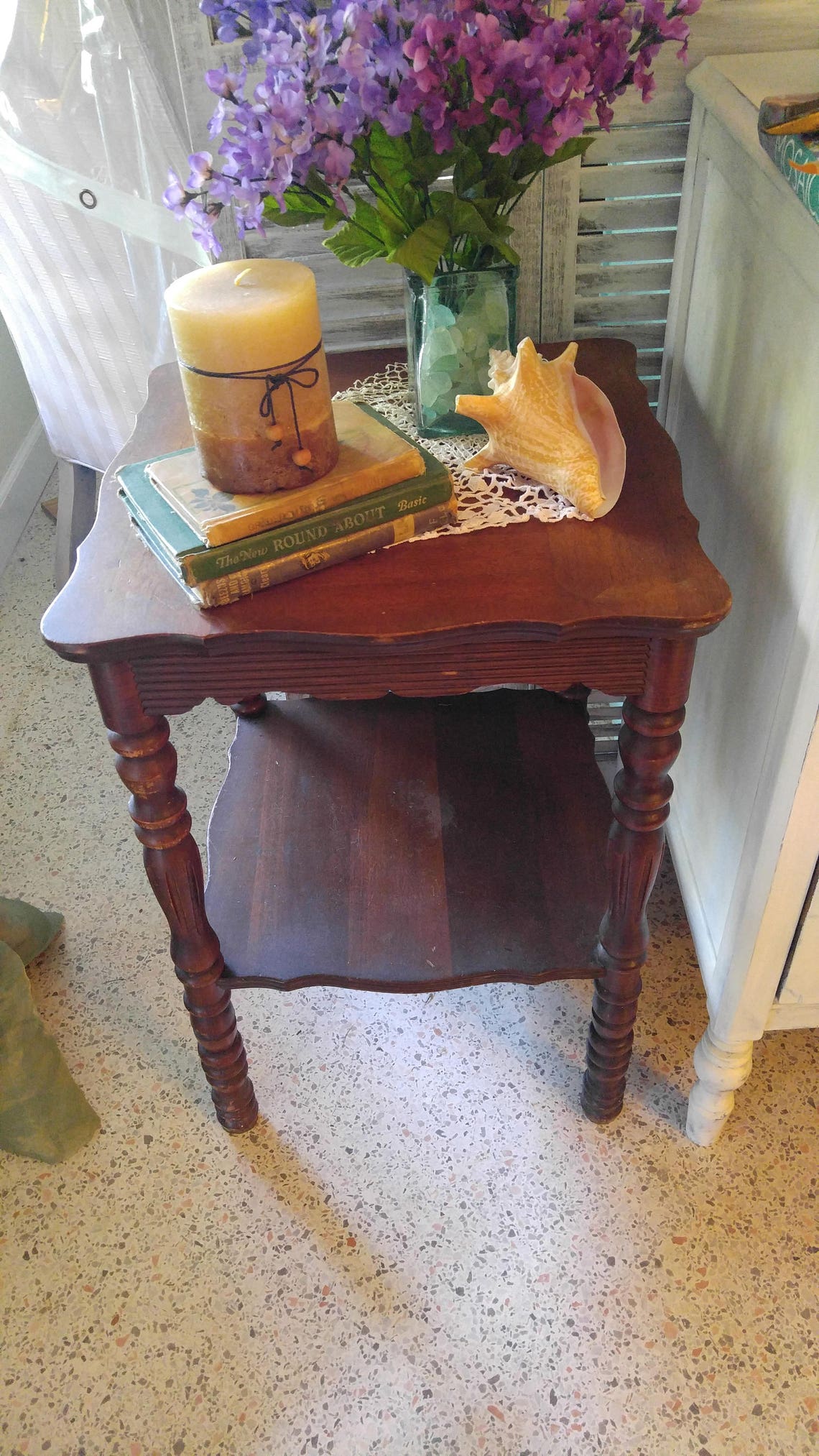 Accent Table Turquoise Table Entry Table Chalk Paint Table | Etsy