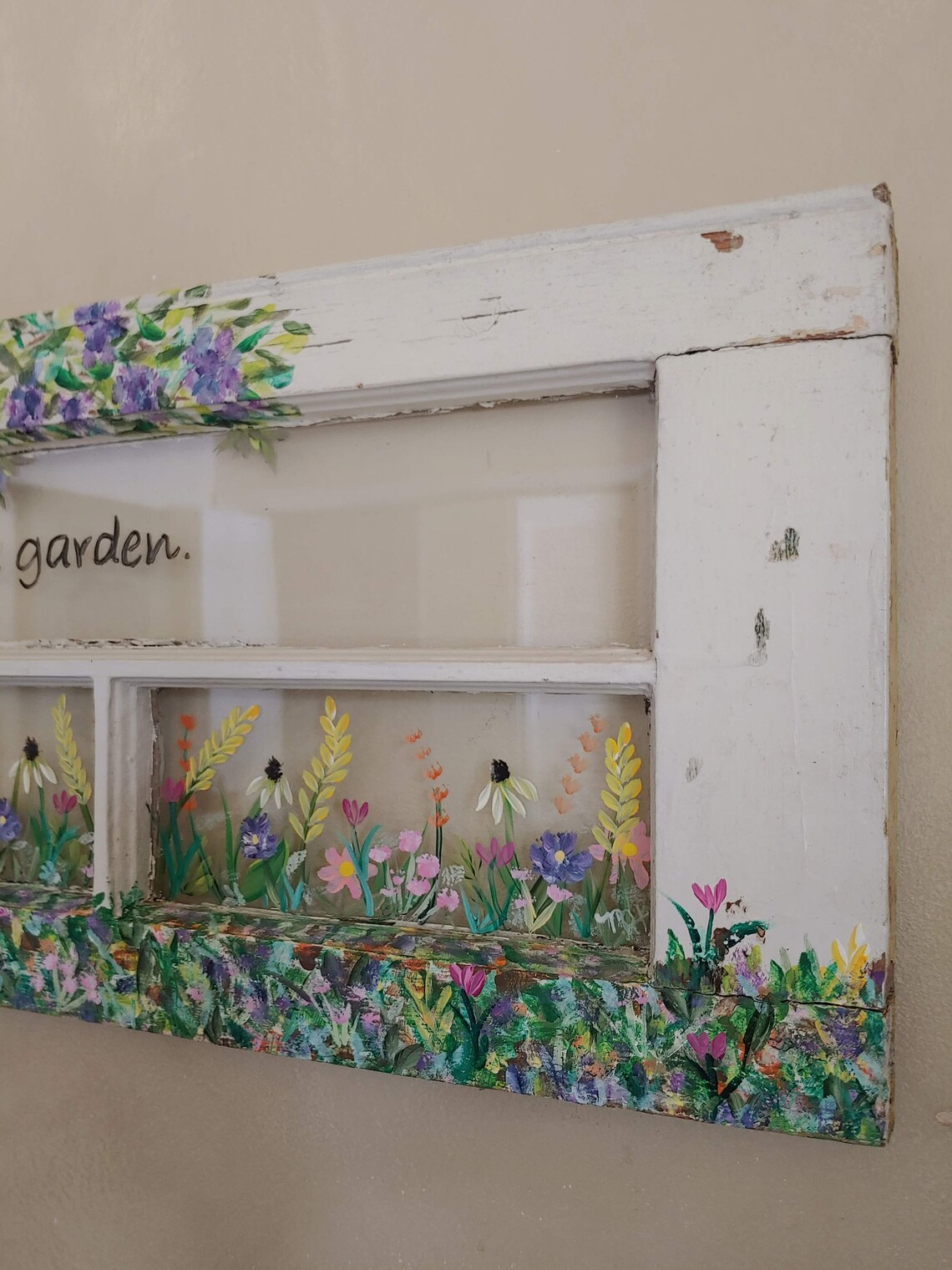 Window Art Window With Quote Window Pane Art Old Painted - Etsy