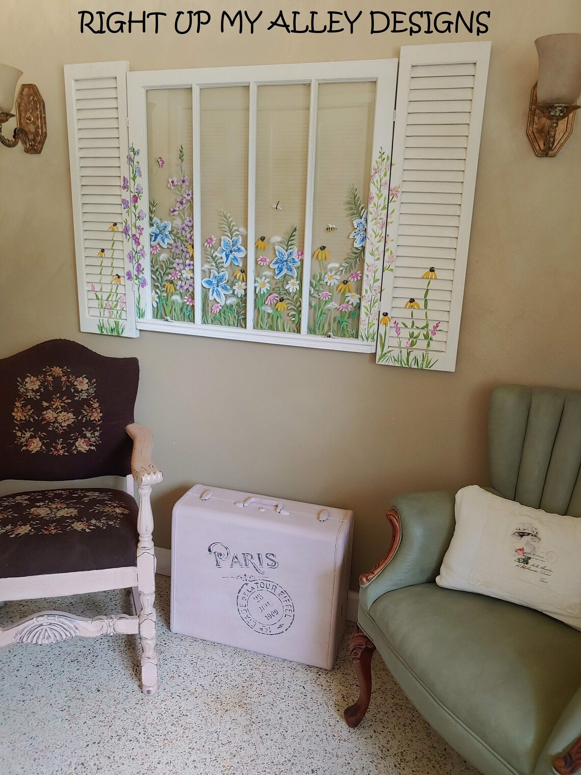 Sold Vintage Window Art Vintage Window Painting Old Window - Etsy