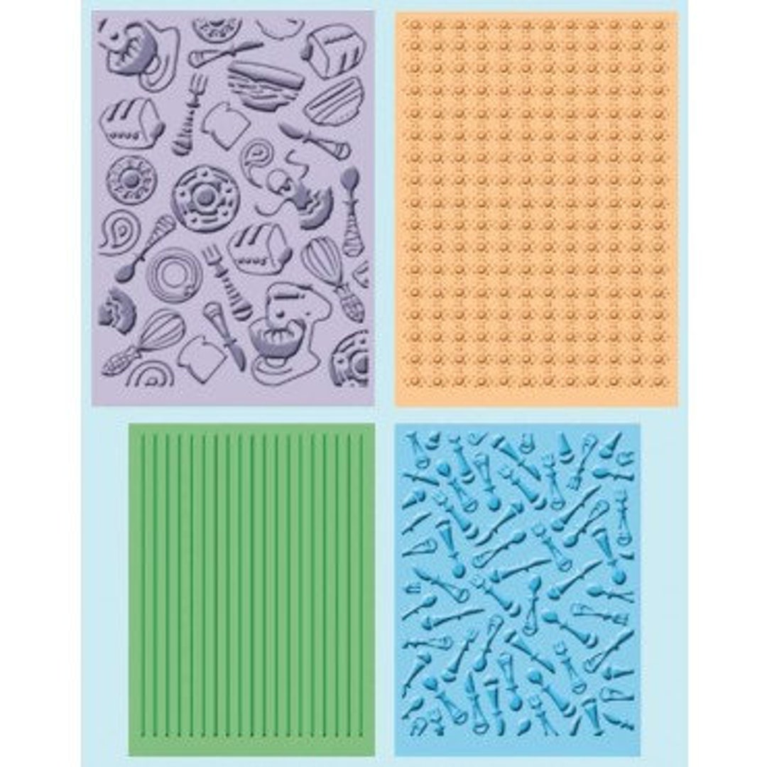 Cuttlebug - Embossing Folders - Retro Kitchen Set - Etsy Canada