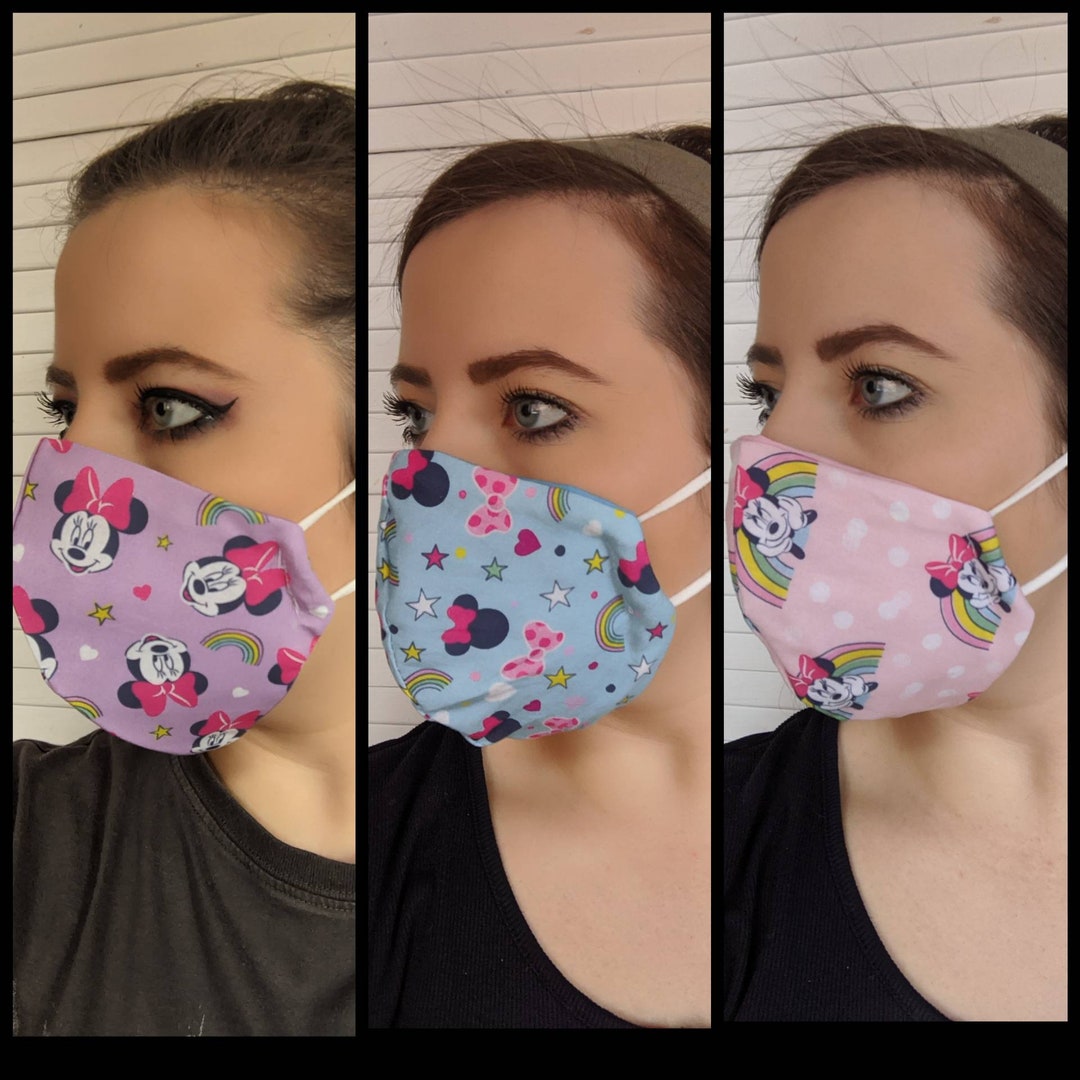 Minnie Mouse Face Mask: Adult Washable Reusable Cotton Mask - Etsy UK