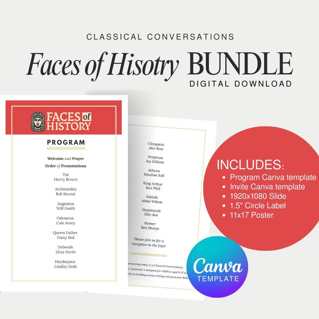 Classical Conversations Faces of History Program Bundle - Etsy