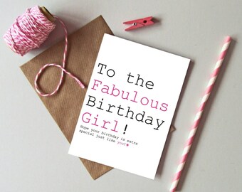 Teenage girl card | Etsy