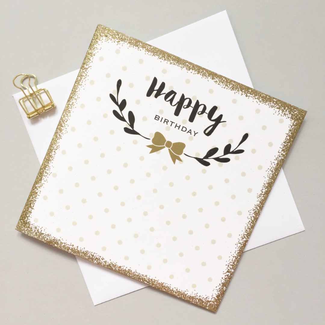 Modern Birthday Card Female Birthday Card Gold Birthday - Etsy