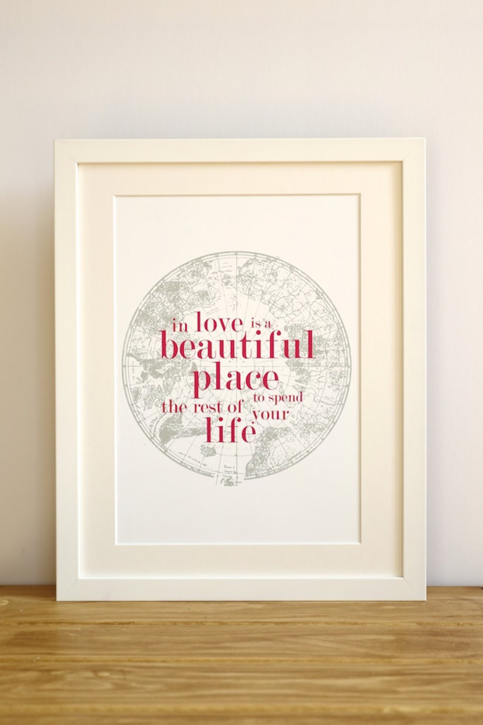 Vintage Map Print Love Map Print in Love is a Beautiful - Etsy