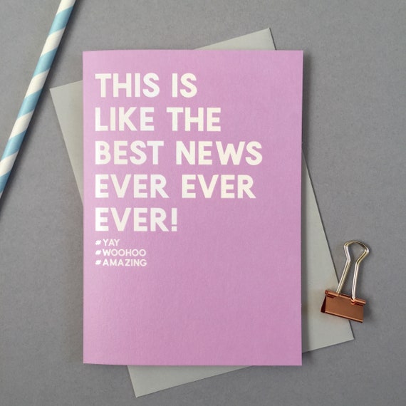 Best news ever card Good news card card Well done card | Etsy