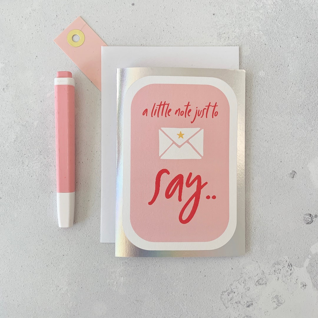 Just to Say Card - Note Card - A Little Note Just to Say - Thank You ...