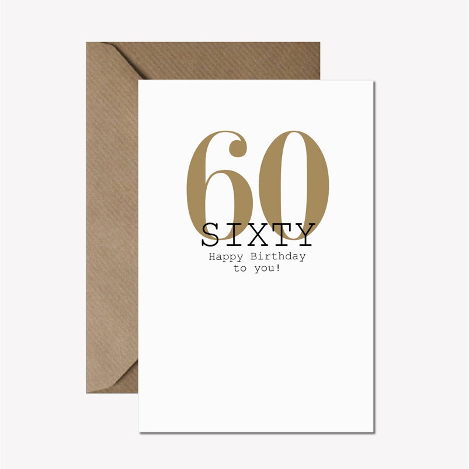 60th Birthday Card Happy 60th Birthday Sixty Card Age - Etsy