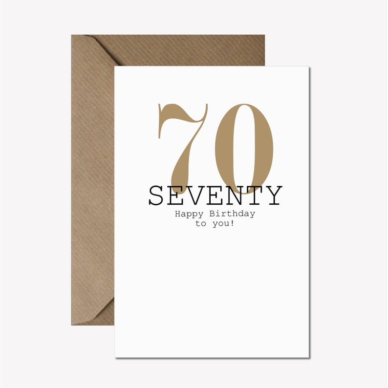 70th Birthday Card - Happy 70th Birthday - Seventy Card - 70th Age ...