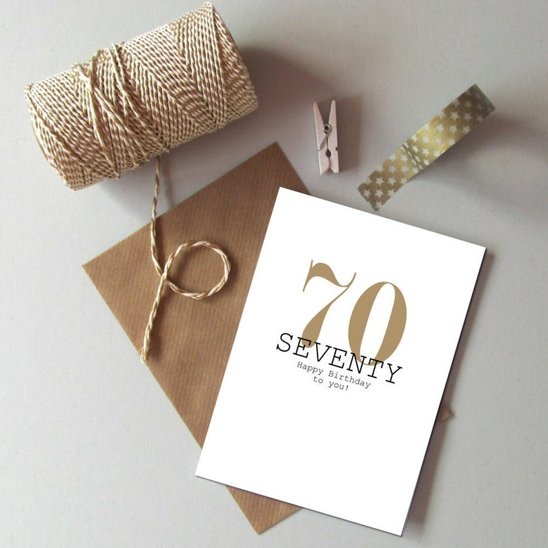 70th Birthday Card - Happy 70th Birthday - Seventy Card - 70th Age ...