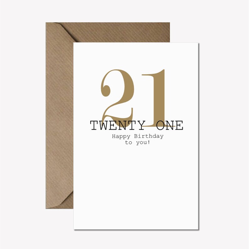 21st Birthday Card Happy 21st Birthday Twenty First - Etsy UK