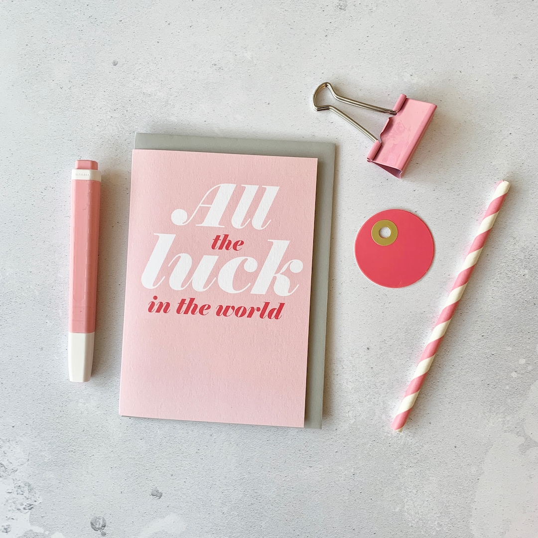 Good Luck Card Lots of Luck Card All the Luck in the World - Etsy