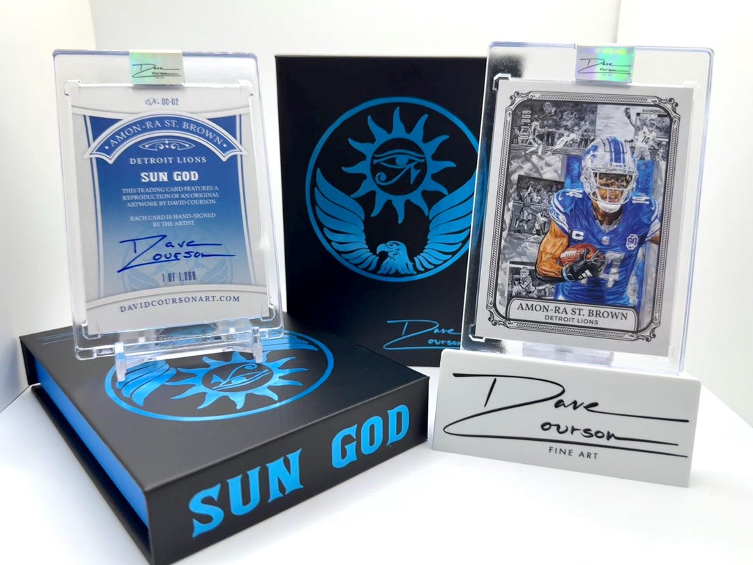 Amon-ra St. Brown Detroit Lions "sun God" Trading Card - Etsy