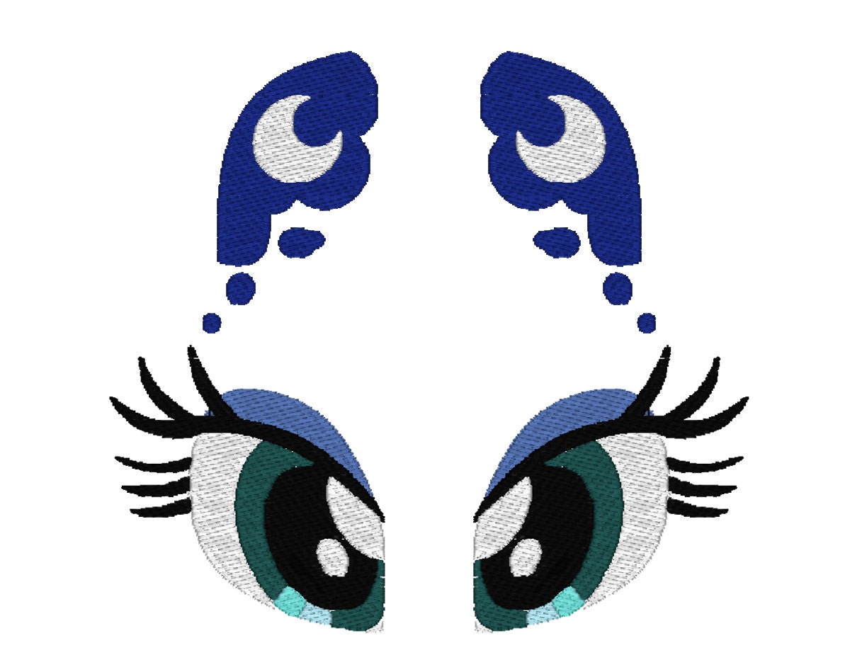Princess Luna Inspired Eyes and Cutie Mark machine embroidery | Etsy